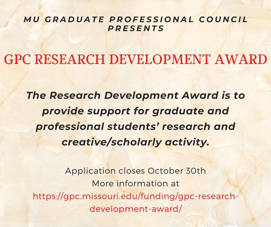 GPC Research Development Award: // Graduate Professional Council ...